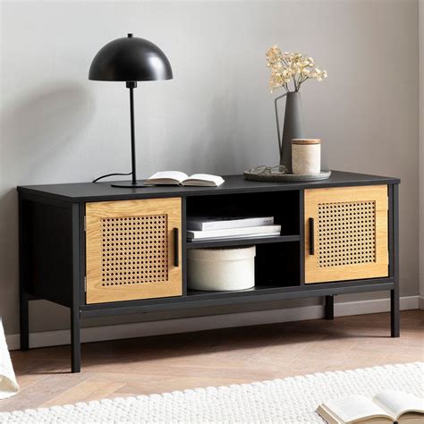 Finebuy Lowboard Fb100070 Schwarz Eiche 110x48x40 Cm Wiener