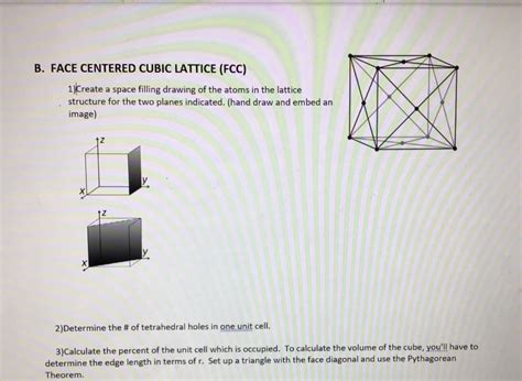 Solved B FACE CENTERED CUBIC LATTICE FCC Create A Space Chegg