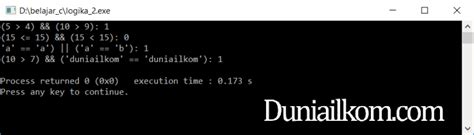 Tutorial Belajar C Jenis Jenis Operator Logika Bahasa C Duniailkom
