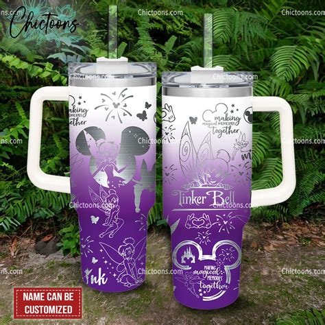 Tinker Bell Disney Cartoon Custom Stanley Quencher 40oz Stainless Steel Tumbler Kapotan