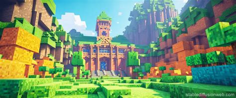 Minecraft Village Scene Stable Diffusion Online