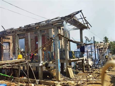 လောင်းလုံးရှိ ကျေးရွာနှစ်ရွာမှ အိမ် ၁၀၀ ကျော်ကို စစ်ကောင်စီ မီးရှို့ဖျက်ဆီး၊ မီးငြိမ်းသူ ရ