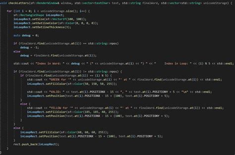 Visual C C Wordle Debug Window Not Matching Game Screen Stack