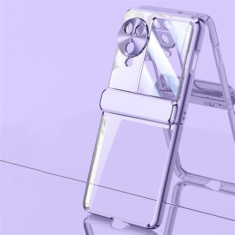 For OPPO Find N Flip Electroplated Case Film Integral Hinge Shockproof Phone Case Gold