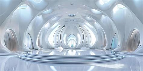 Beautiful Modern Futuristic Building Interior Architecture Abstract With Wavy Background