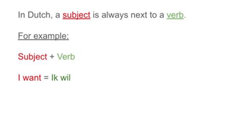 Dutch Basic Sentence Structurerules Flashcards Quizlet