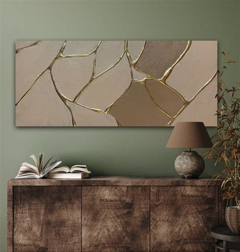 Kintsugi Wall Art Kintsugi 3d Wall Art Beige Art Canvas Japanese