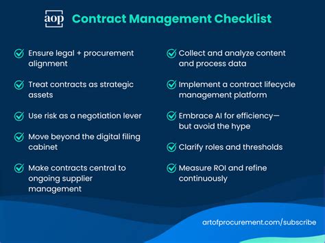 10 Contract Management Best Practices Checklist For Procurement