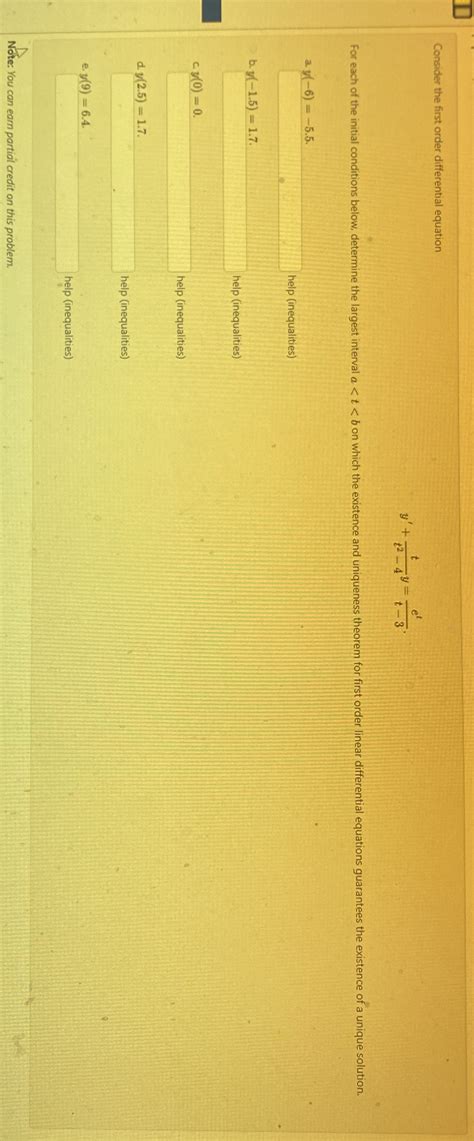 Solved Consider The First Order Differential