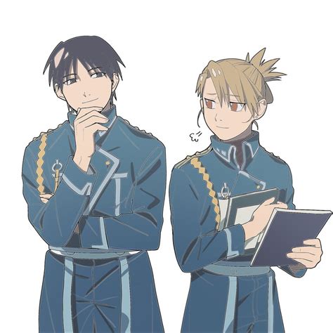 Riza Hawkeye And Roy Mustang Fullmetal Alchemist Drawn By Doya Danbooru