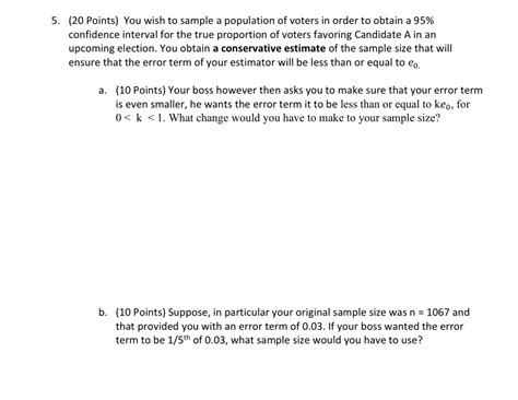 Solved Points You Wish To Sample A Population Of Chegg Com