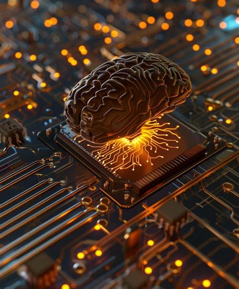 Premium Photo Glowing Neural Connections In Brain Processor Illustration