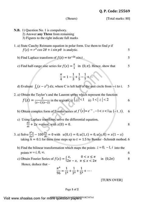 Applied Mathematics 3 Be Automobile Engineering Semester 3