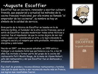 Chefs Mas Representativos De Las Eras Y Decadas Gastronomicas Pptx