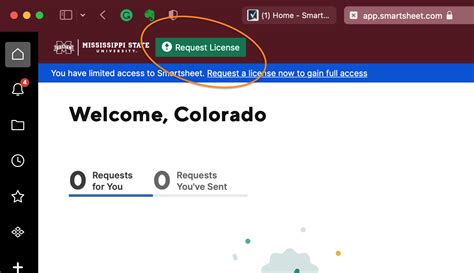 How Can I Remove The Big Green Request License Button From Logo Header — Smartsheet Community