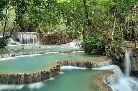 Kuang Si Waterfalls Forest Easy Hike And Mekong Sunset Cruise F18