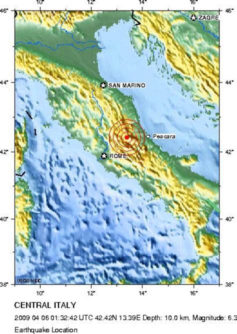 Tratturo Foggia Laquila Italy Earthquake Map Central Italy Earthquake