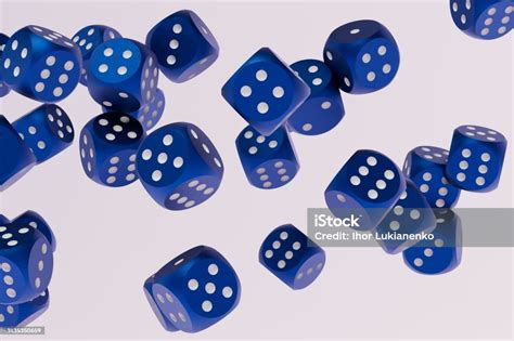 보드 게임의 개념 흰색 배경에 흰색 점이 흩어져 있는 파란색 주사위 3d 렌더링 가능성에 대한 스톡 사진 및 기타 이미지 가능성 개념 개념과 주제 Istock