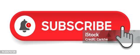 구독 버튼 벨 알림 아이콘 버튼 및 손 커서 클릭 빨간색 버튼은 채널 소셜 미디어 마케팅 블로그를 구독합니다 웹 사이트 모바일 앱 Ui Ux용 벡터 일러스트레이션eps 10