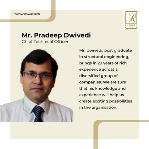 Runwal We Are Delighted To Welcome Mr Pradeep Dwivedi Facebook