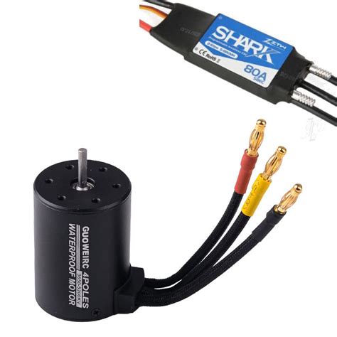 3650 5200kv Brushless Motor With Marine Rc Boat Brushless Esc 80a Howes Models