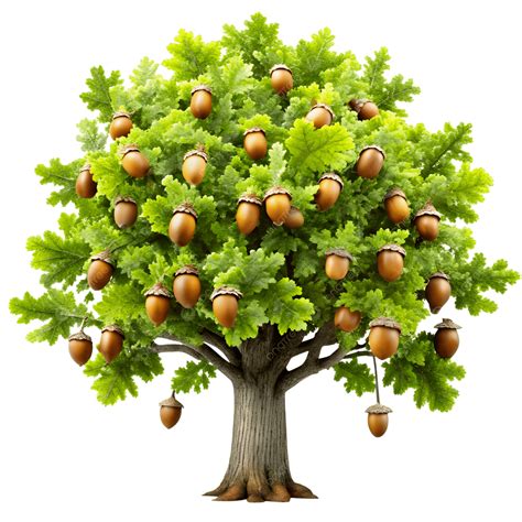 Oak Tree With Acorns Clipart