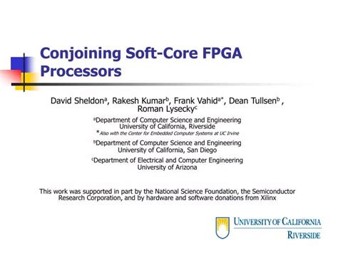 Ppt Conjoining Soft Core Fpga Processors Powerpoint Presentation Free Download Id1000465