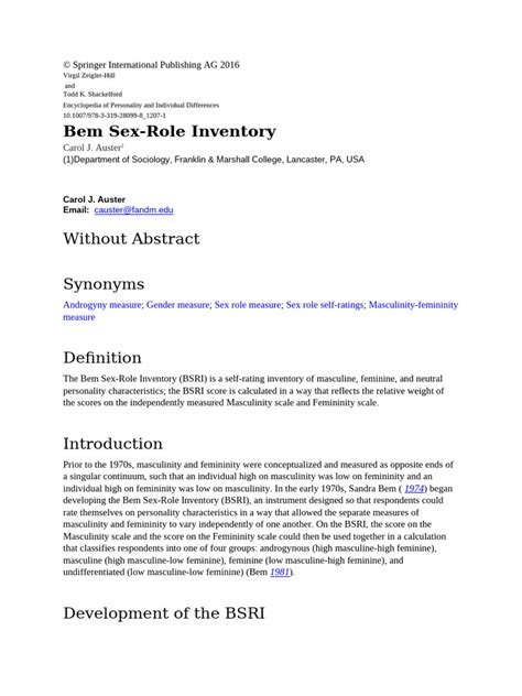 Be M Sex Role In V Fro Encyclopedia Downloaded Pdf Social Constructionism Gender