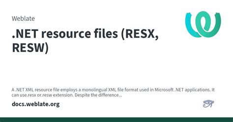 Net Resource Files Resx Resw Weblate 5111 Documentation