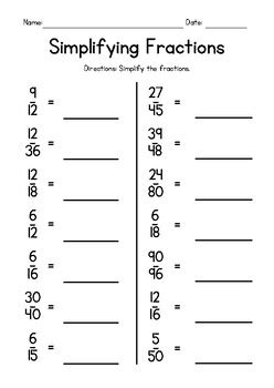 Simplifying Proper Fractions FREEBIE By Delta Teaching Resources