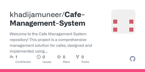 Github Khadijamuneercafe Management System Welcome To The Cafe
