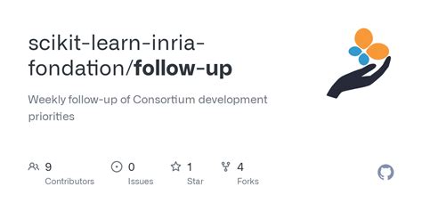 Github Scikit Learn Inria Fondationfollow Up Weekly Follow Up Of