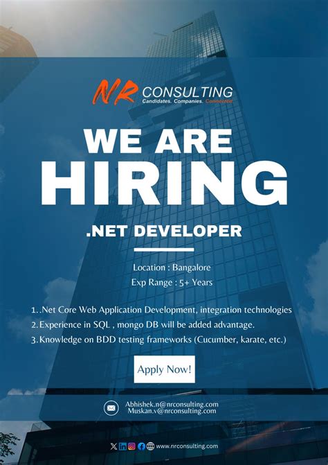 Nr Consulting On Linkedin Hiringnow Dotnetdeveloper Bangalorejobs