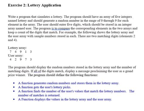 Solved Write A Program That Simulates A Lottery The Program