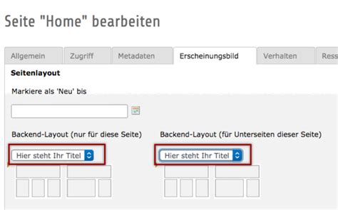 Backendlayout Einsetzen