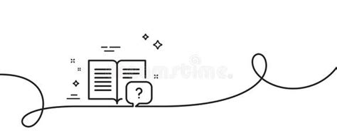 Instruction Manual Line Icon Help Book Sign Continuous Line With Curl