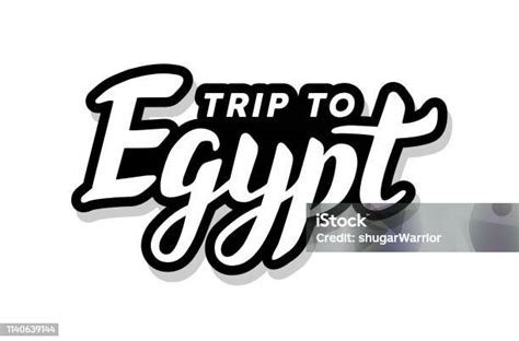 당신의 디자인 일러스트 개념에 대 한 이집트 서 예 템플릿 텍스트 여행 필기 레터링 제목 벡터 단어 흰색 고립 된 배경 0명에 대한 스톡 벡터 아트 및 기타 이미지 Istock