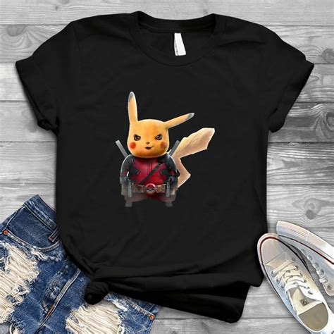 Cute Pikachu Wears Deadpool Costume Anime Character Cute Cartoon