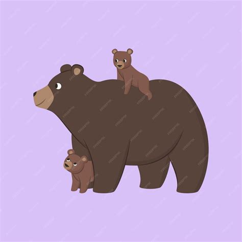 손으로 그린 곰 가족 그림 무료 벡터