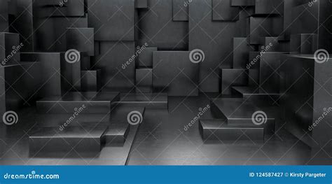 3d Geometric Abstract Cuboid Wallpaper Background Stock Illustration Illustration Of Floor