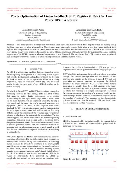 Pdf Power Optimization Of Linear Feedback Shift Register Lfsr For Low Power Bist A Review