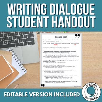 Writing Dialogue Punctuation Rules Babe Handout Cheat Sheet