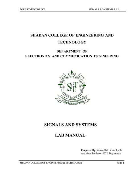 Signals And Systems Lab Manual R18 Batch DOCX