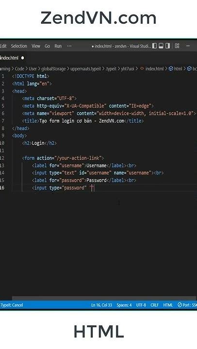 Tạo Form đăng Nhập đơn Giản Với Ngôn Ngữ Html Youtube