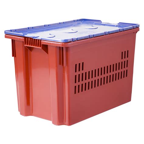 Ящик с крышкой п/э 600х400х400 дно сплошное, стенки перфорированные ...