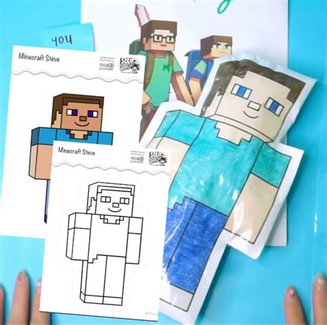 Minecraft Steve Printable Squishy Diy Paper Squishy Download Cute