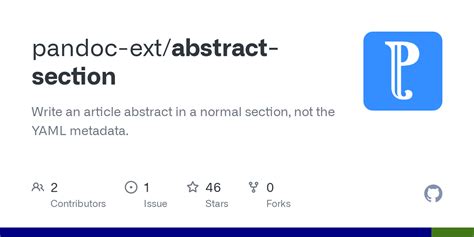 Github Pandoc Extabstract Section Write An Article Abstract In A
