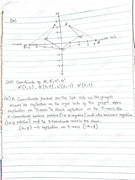 Solved 1 A Reflect Abcd Over The Y Axis B Find The Coordinates Of Abcd C Use The Coo
