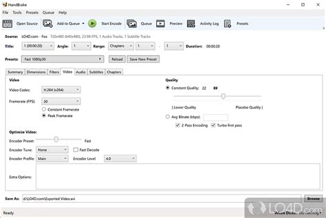 Handbrake Screenshots
