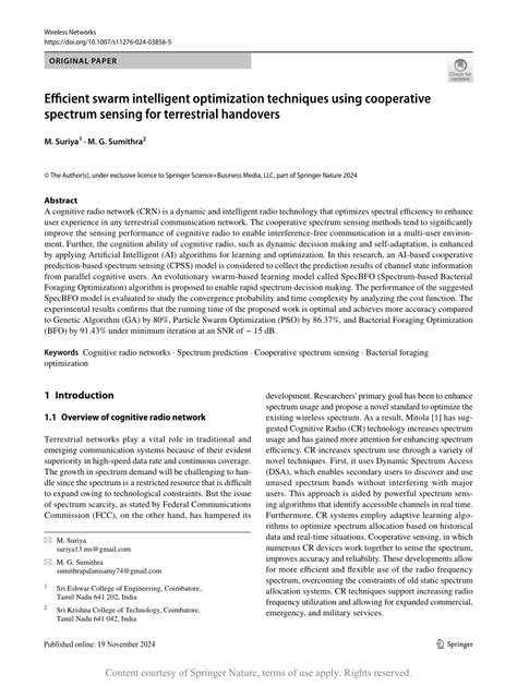 Efficient Swarm Intelligent Optimization Techniques Using Cooperative Spectrum Sensing For